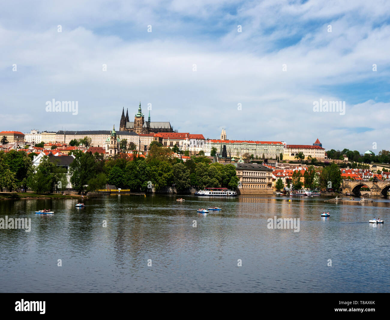 The River Vltava as it flows through the city of Prague in the Czech ...