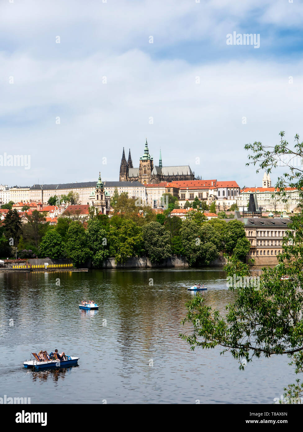 The River Vltava as it flows through the city of Prague in the Czech ...