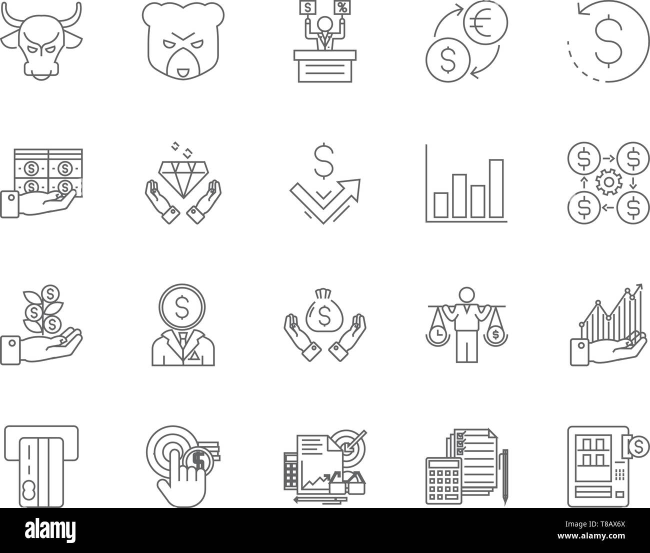 Forex trading business line icons, signs, vector set, outline ... Forex trading business line icons, signs, vector set, outline ...
