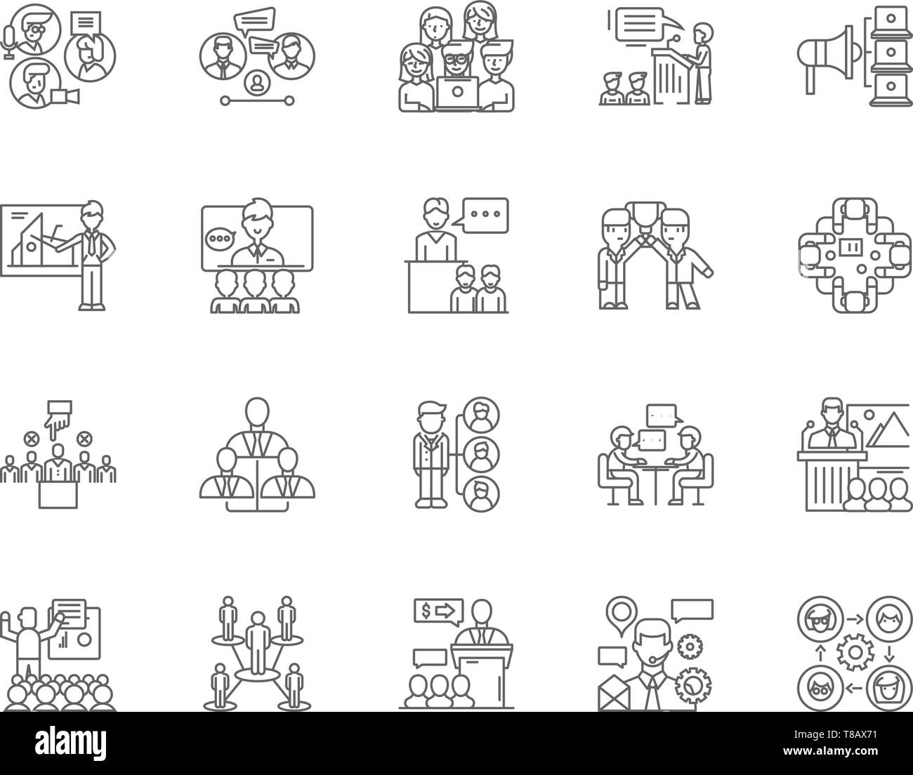 Forum line icons, signs, vector set, outline illustration concept Stock ...