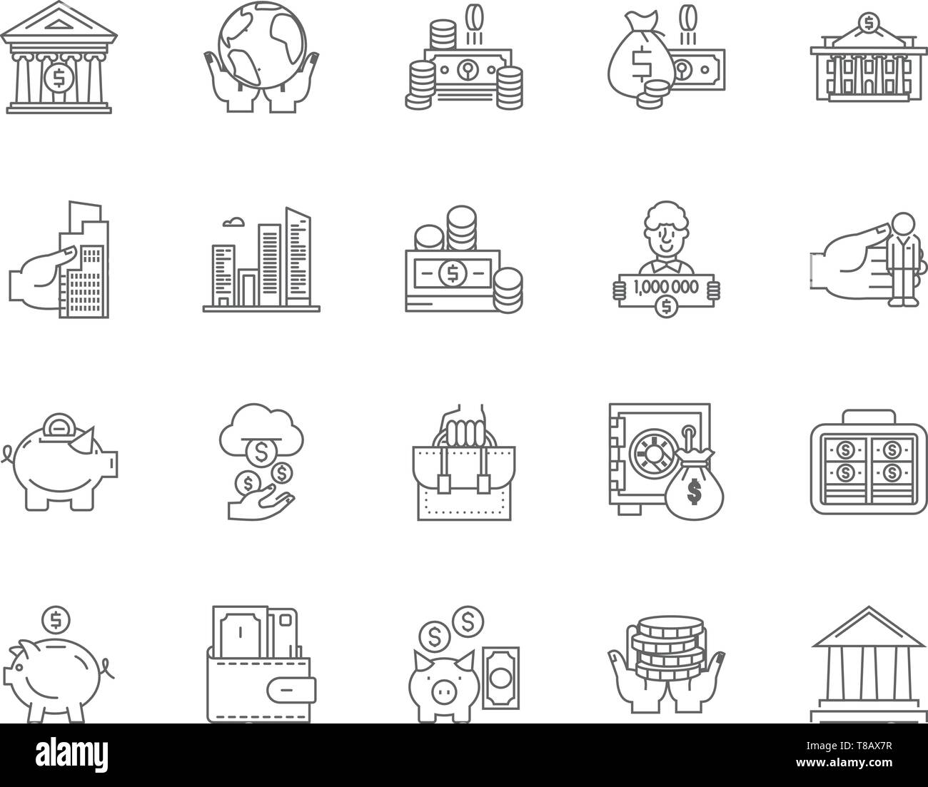 Funding line icons, signs, vector set, outline illustration concept ...