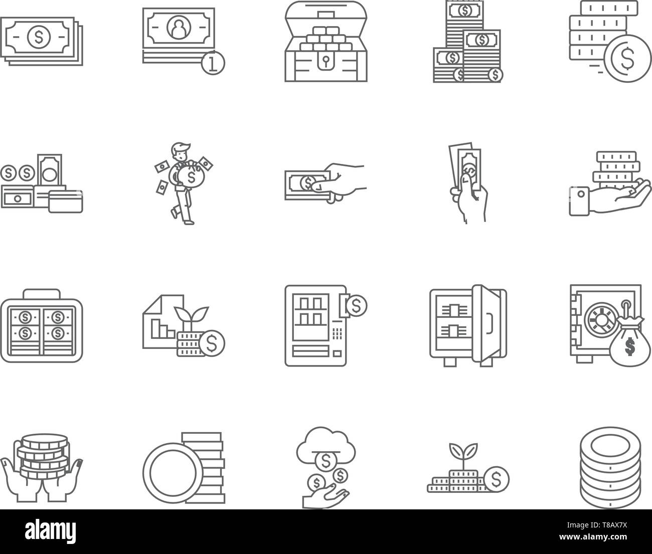 Funds line icons, signs, vector set, outline illustration concept Stock ...