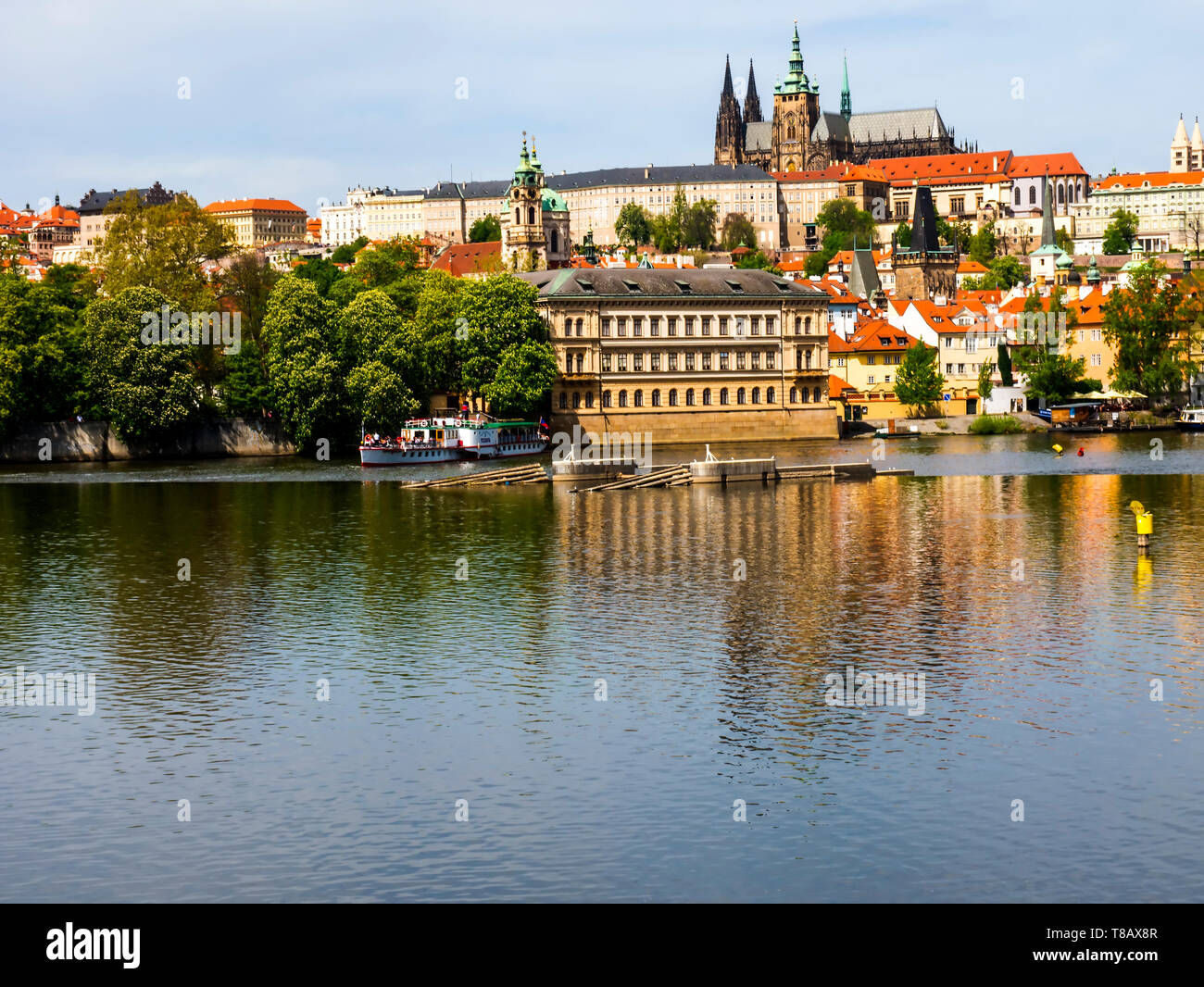 The River Vltava as it flows through the city of Prague in the Czech ...
