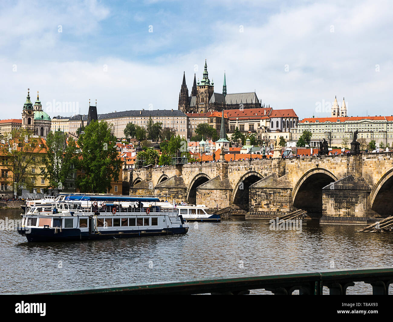 The River Vltava as it flows through the city of Prague in the Czech ...