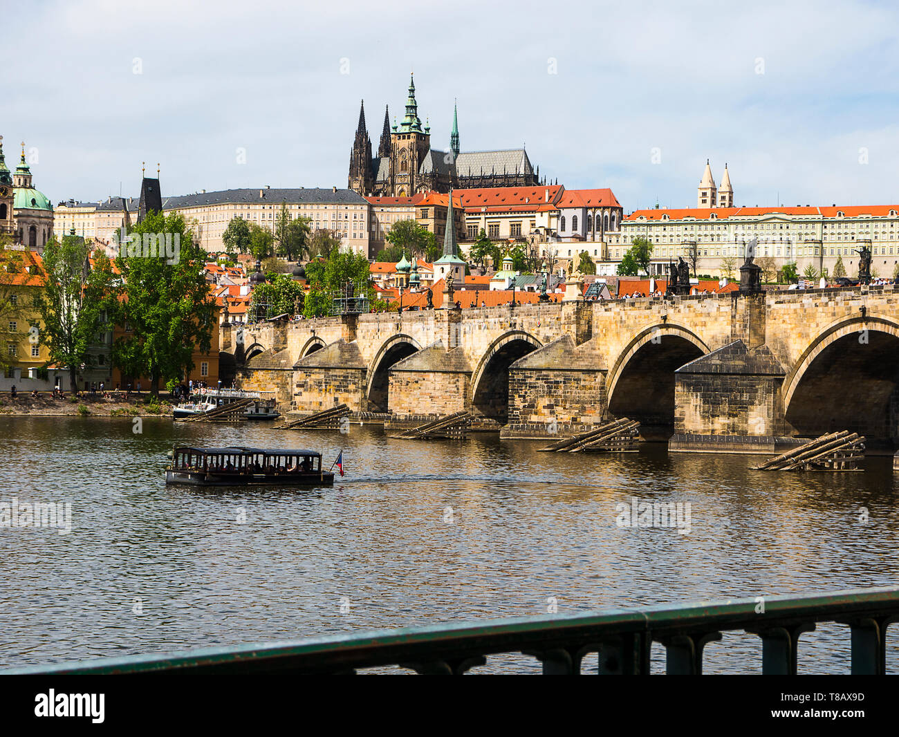 The River Vltava as it flows through the city of Prague in the Czech ...