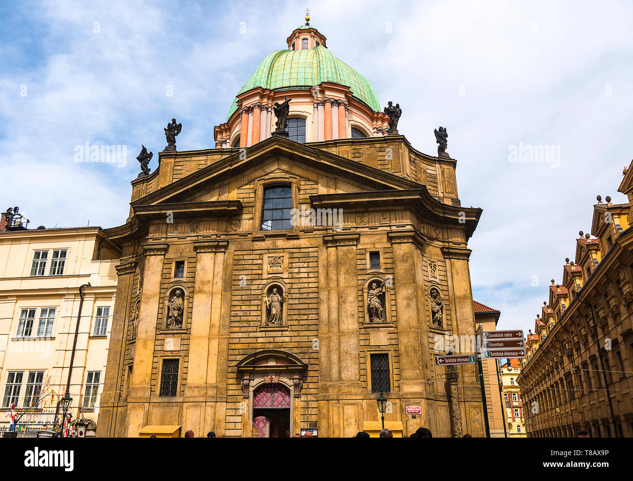 The magnificent Church of St Francis of Assisi on the Charles Bridge is ...