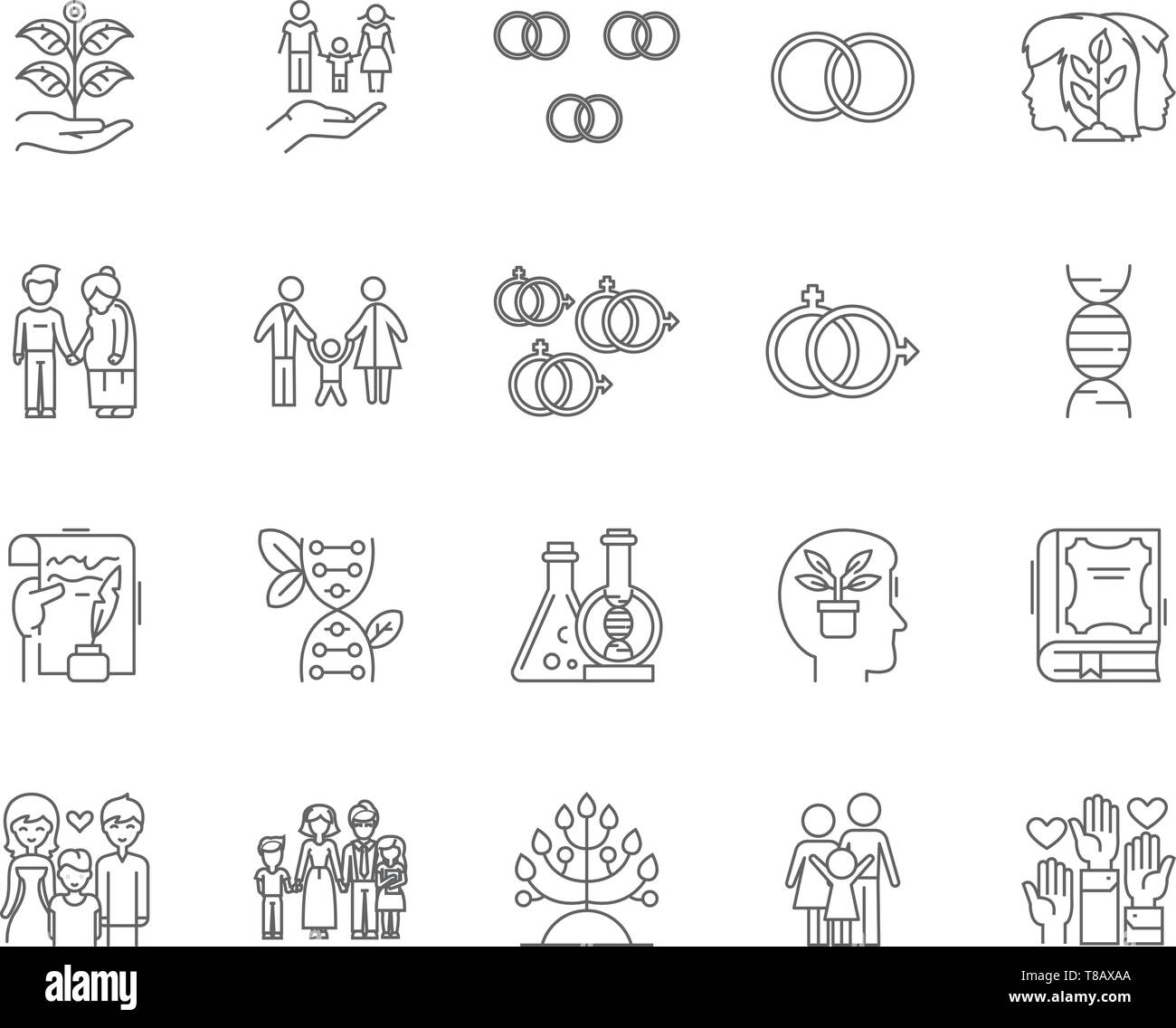 Genealogist line icons, signs, vector set, outline illustration concept ... Genealogist line icons, signs, vector set, outline illustration concept ...