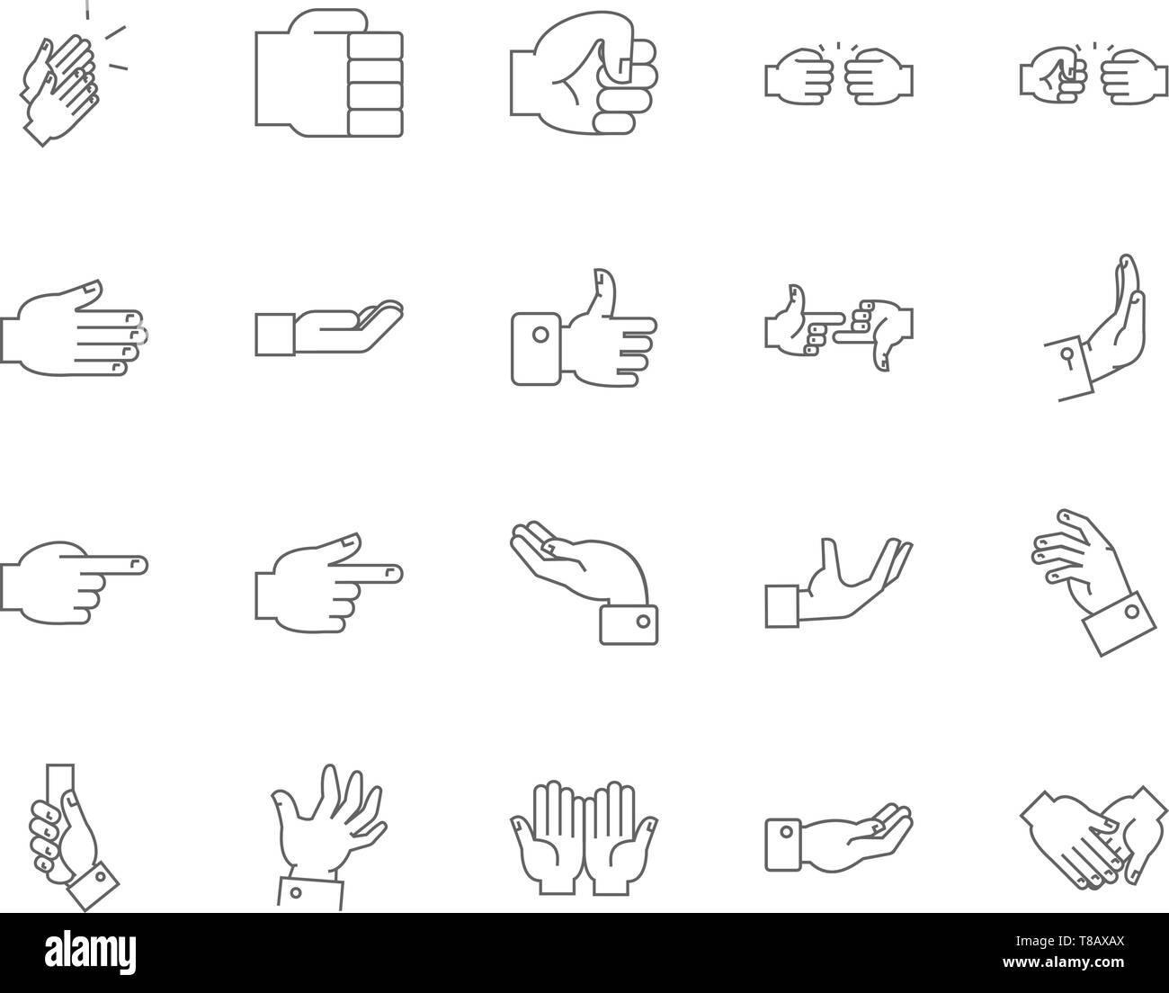 Gestures line icons, signs, vector set, outline illustration concept Stock Vector Image & Art ...