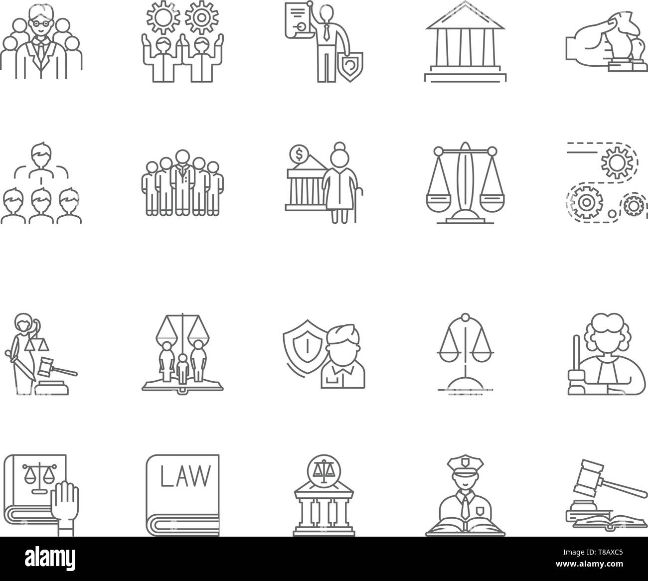 Government concept line icons, signs, vector set, outline illustration ...