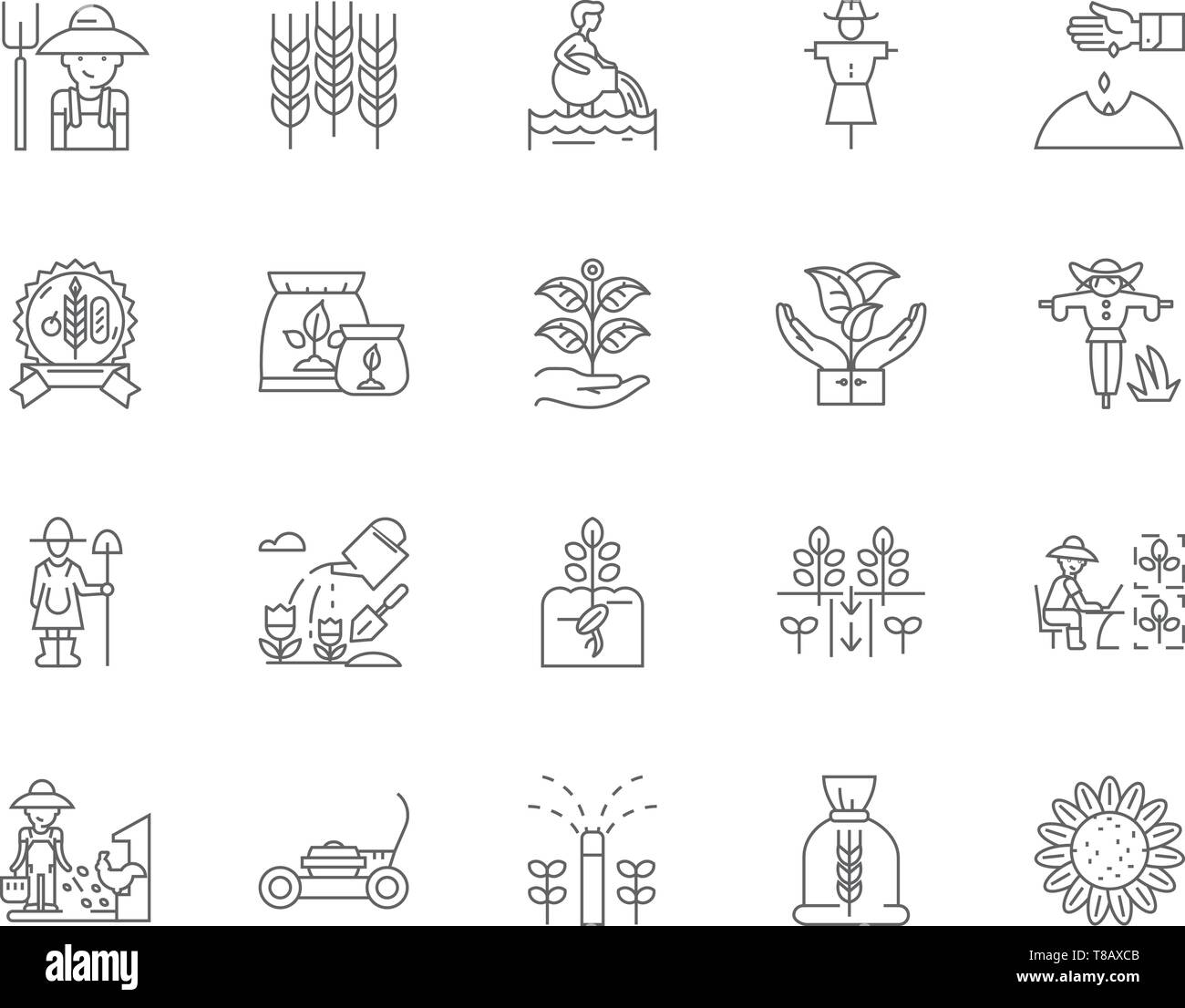 Grain product line icons, signs, vector set, outline illustration ...