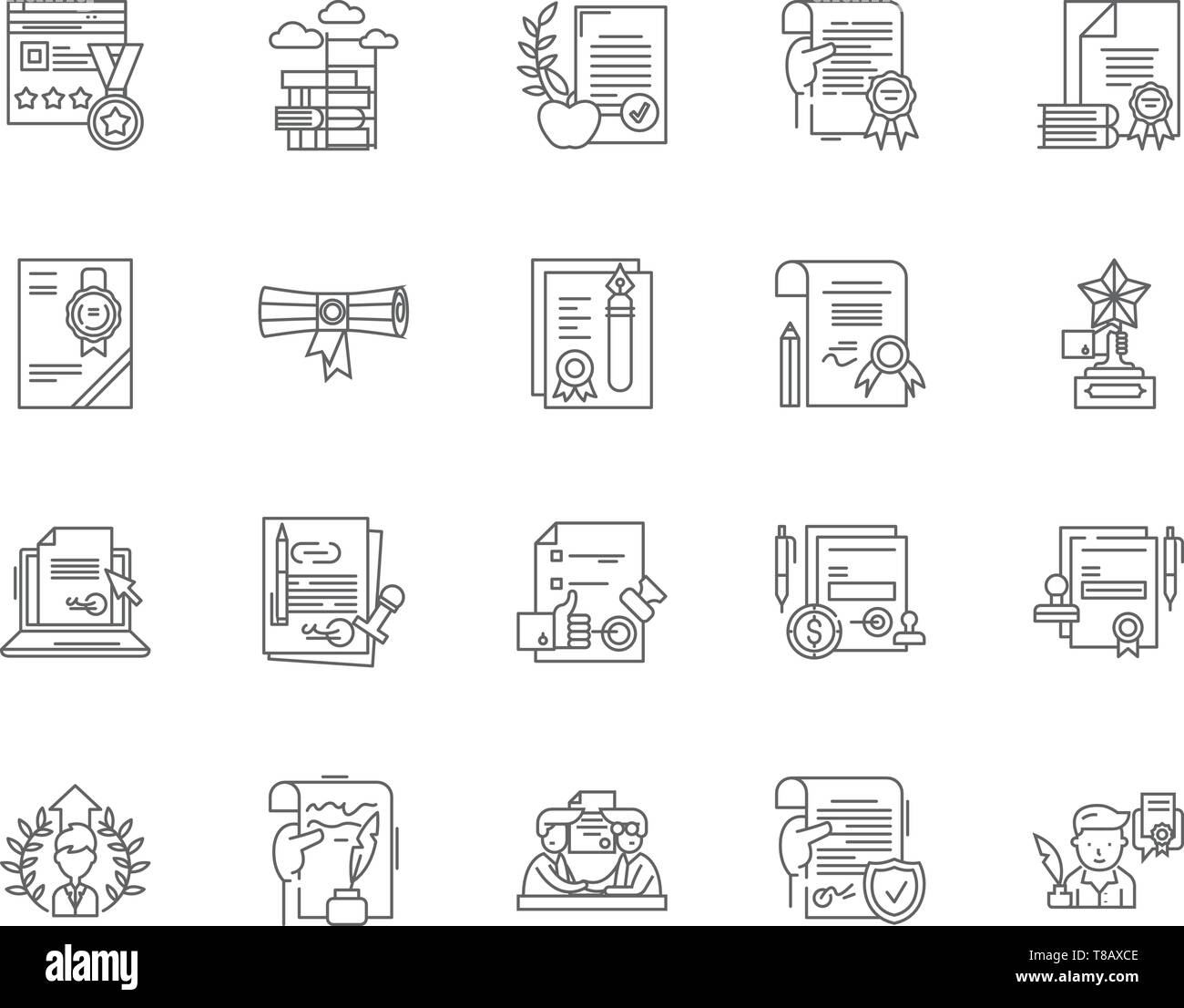 Grants line icons, signs, vector set, outline illustration concept ...