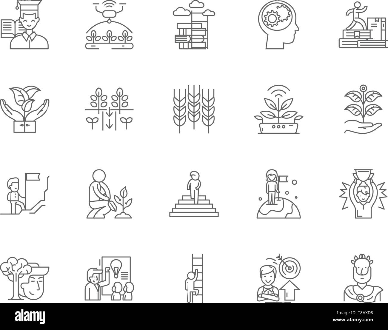 Grow line icons, signs, vector set, outline illustration concept Stock ...