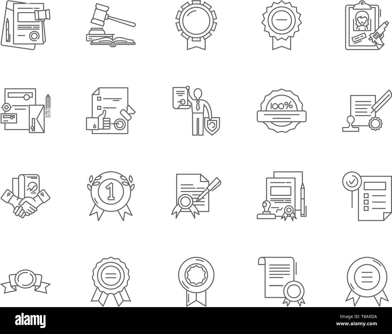 Guarantee line icons, signs, vector set, outline illustration concept ...