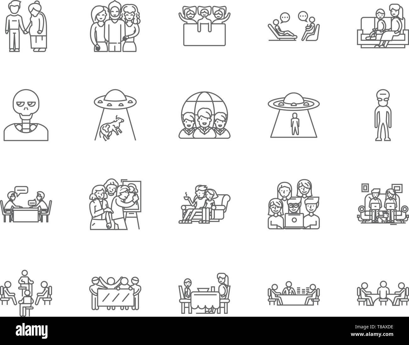 Guest line icons, signs, vector set, outline illustration concept Stock ...