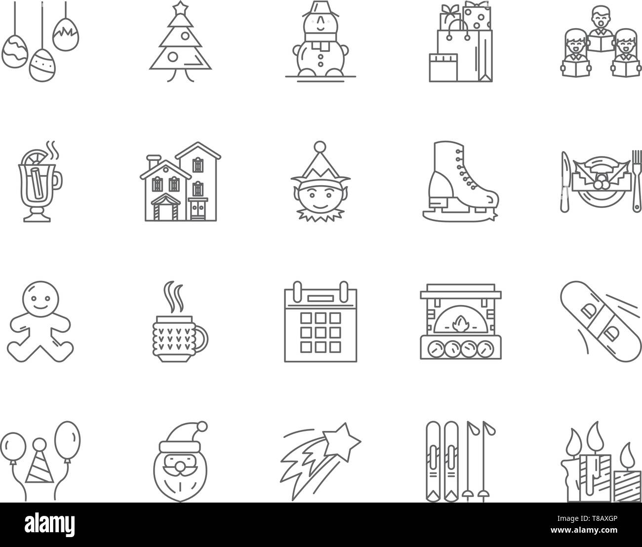 Holidays line icons, signs, vector set, outline illustration concept ...
