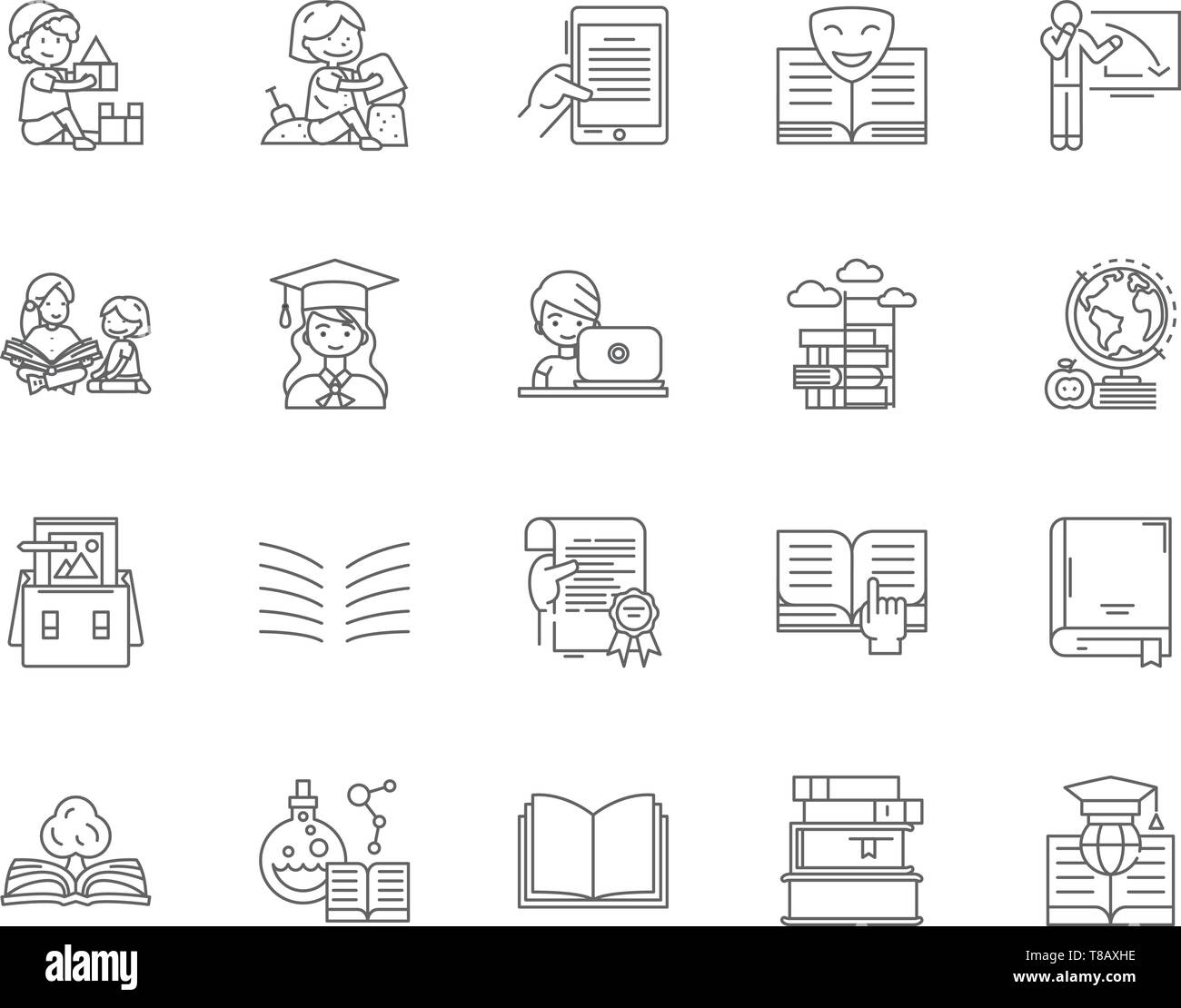 Homework line icons, signs, vector set, outline illustration concept Stock Vector Image & Art ...
