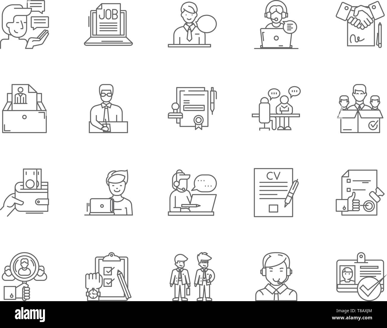 Hr consultants line icons, signs, vector set, outline illustration ...