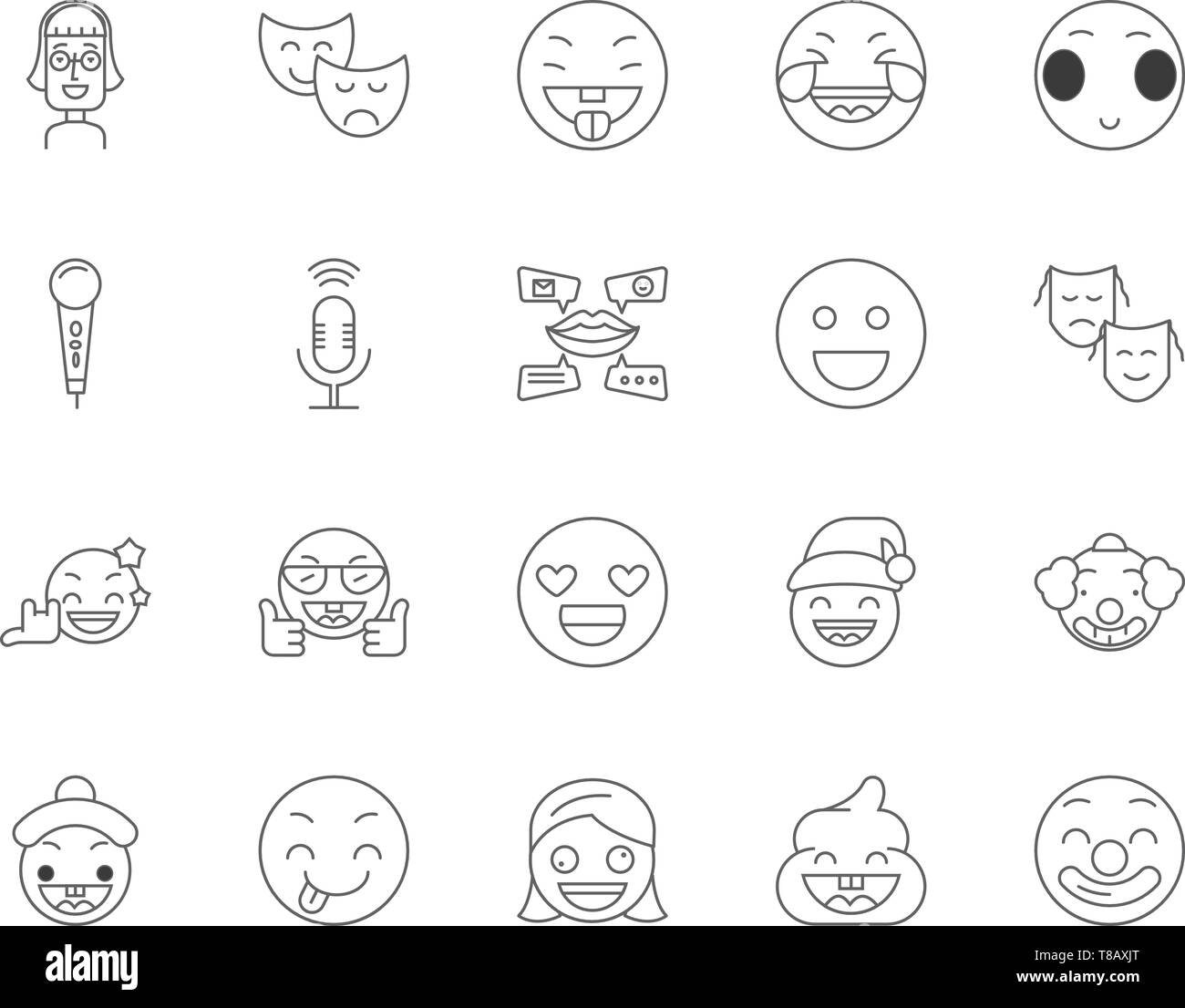 Humor line icons, signs, vector set, outline illustration concept Stock ...