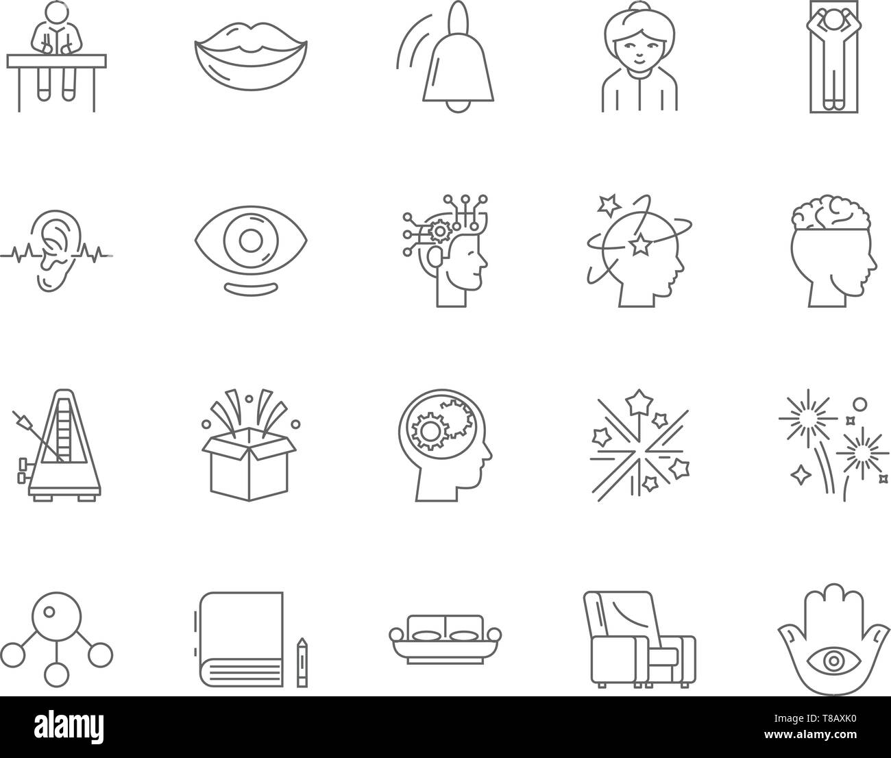 Hypnotherapy line icons, signs, vector set, outline illustration ...