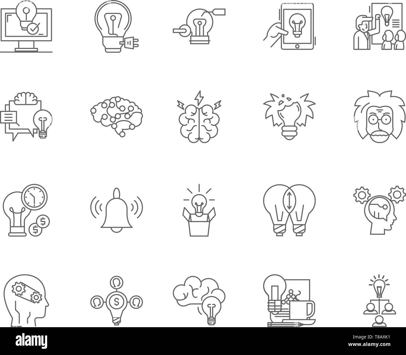 Idea line icons, signs, vector set, outline illustration concept Stock ...