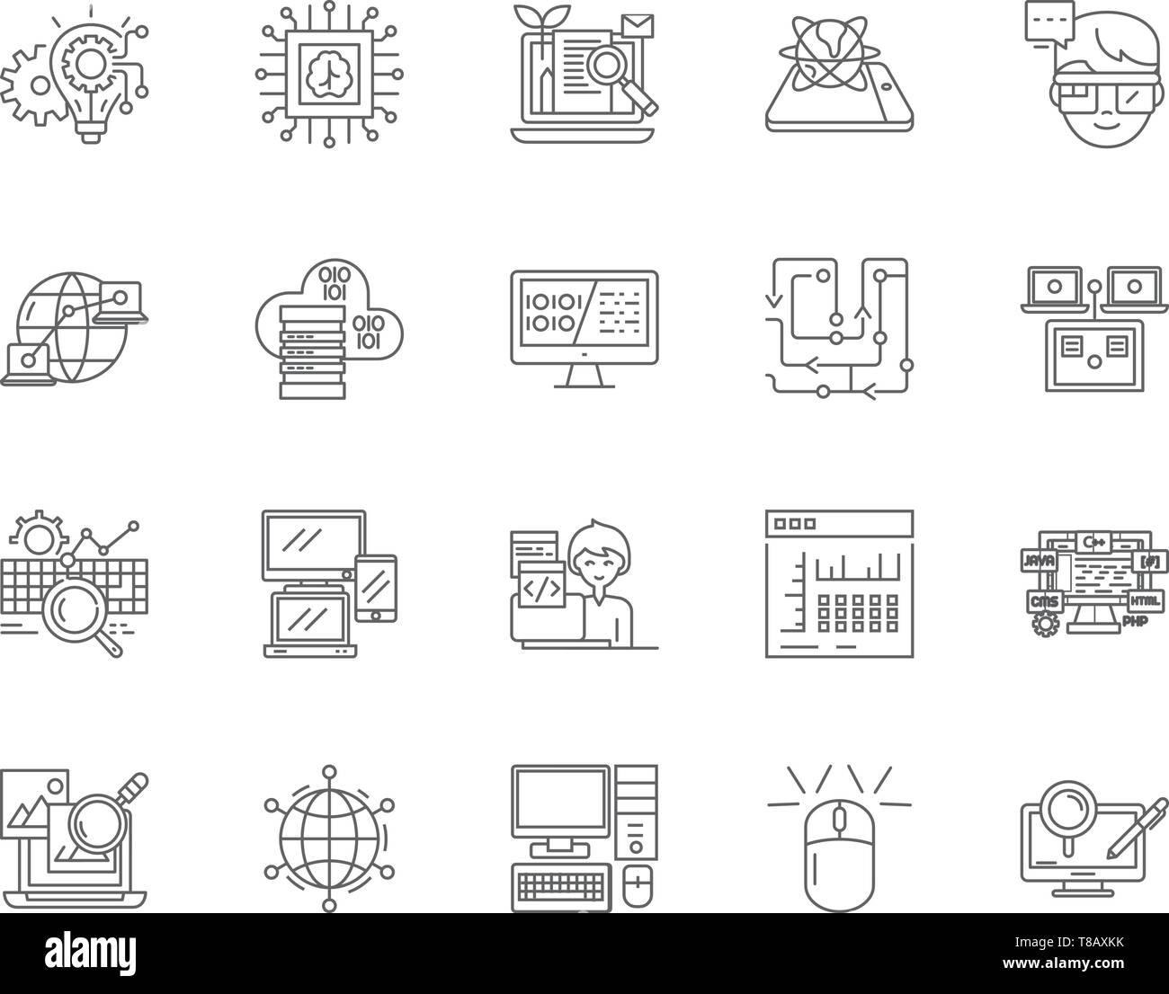 Information science line icons, signs, vector set, outline illustration ...