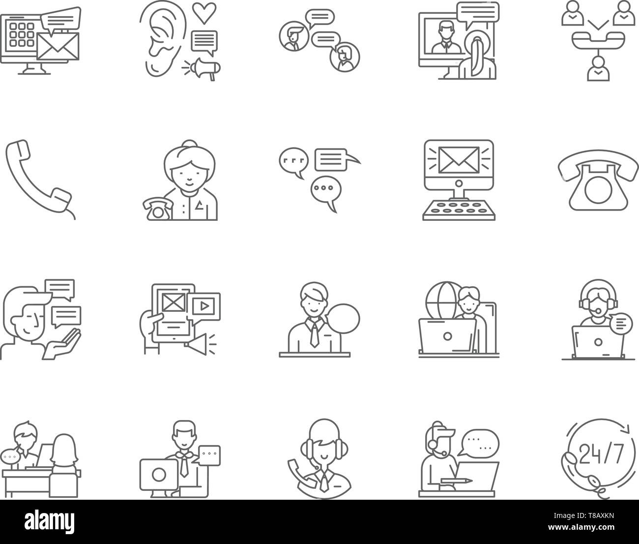 Information services line icons, signs, vector set, outline ...