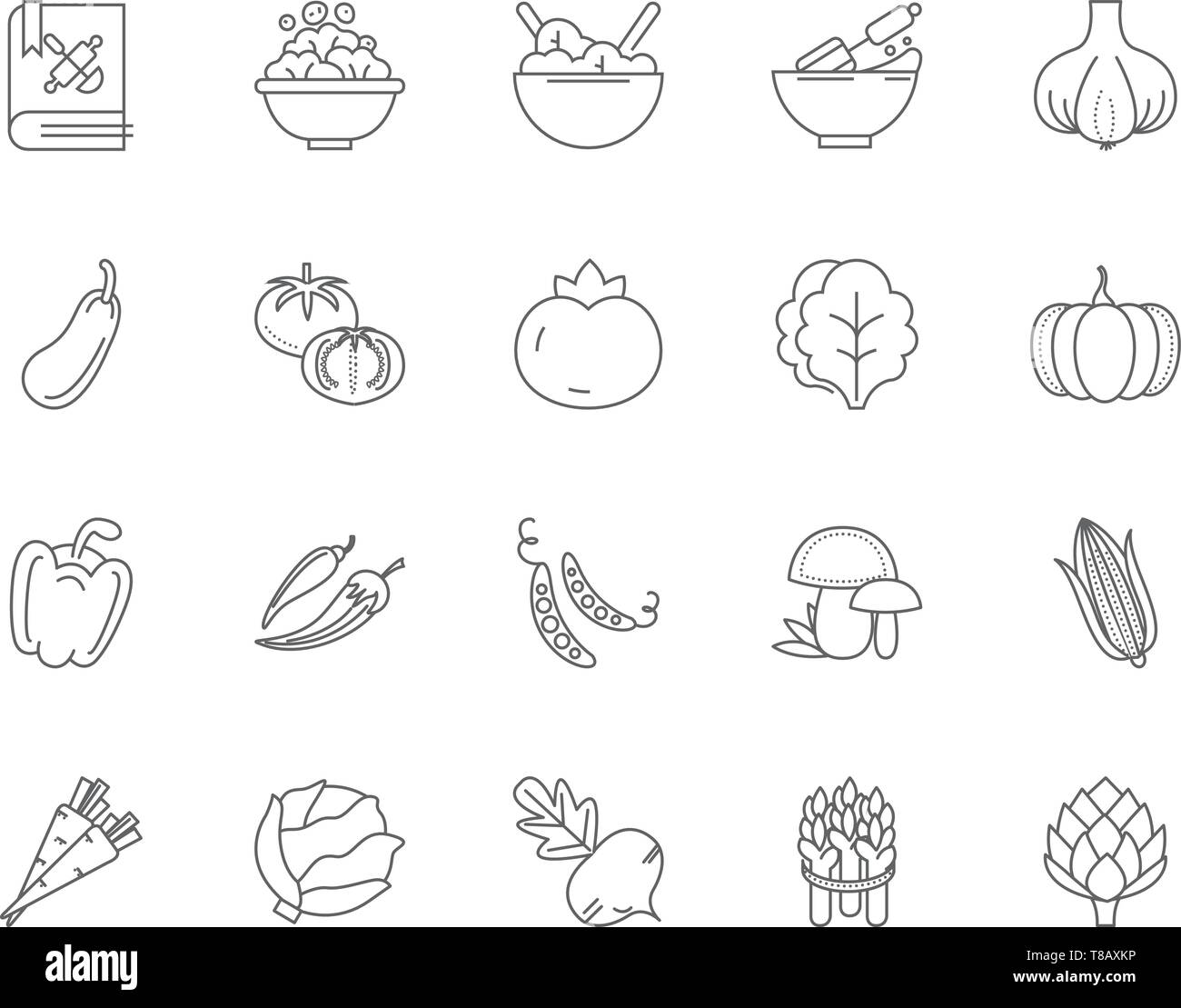Ingredients line icons, signs, vector set, outline illustration concept ...