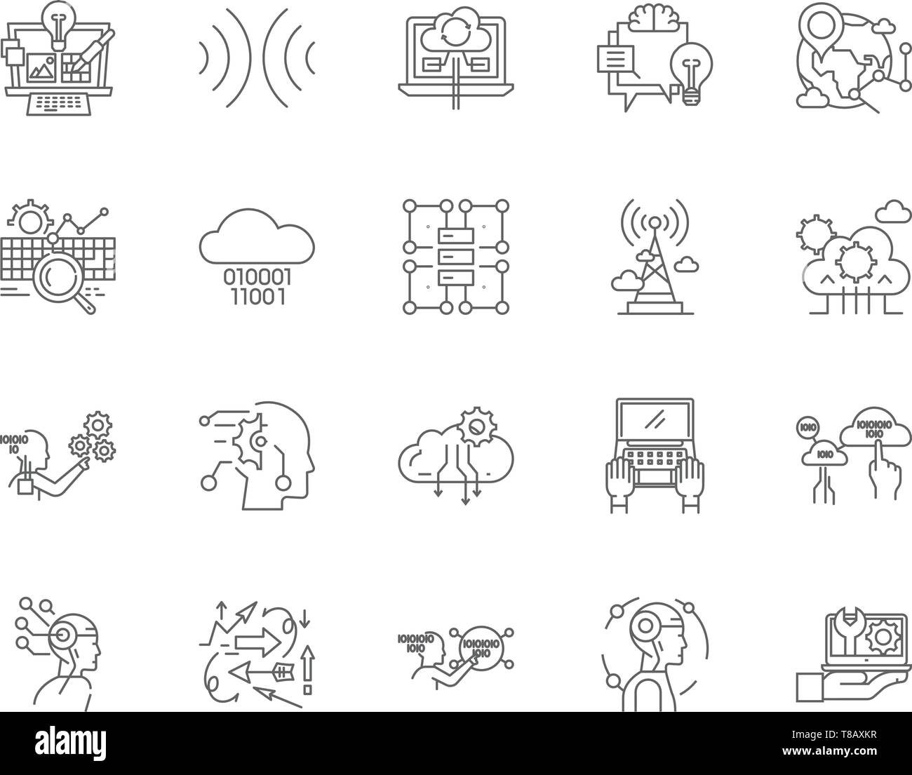 Innovation line icons, signs, vector set, outline illustration concept ...