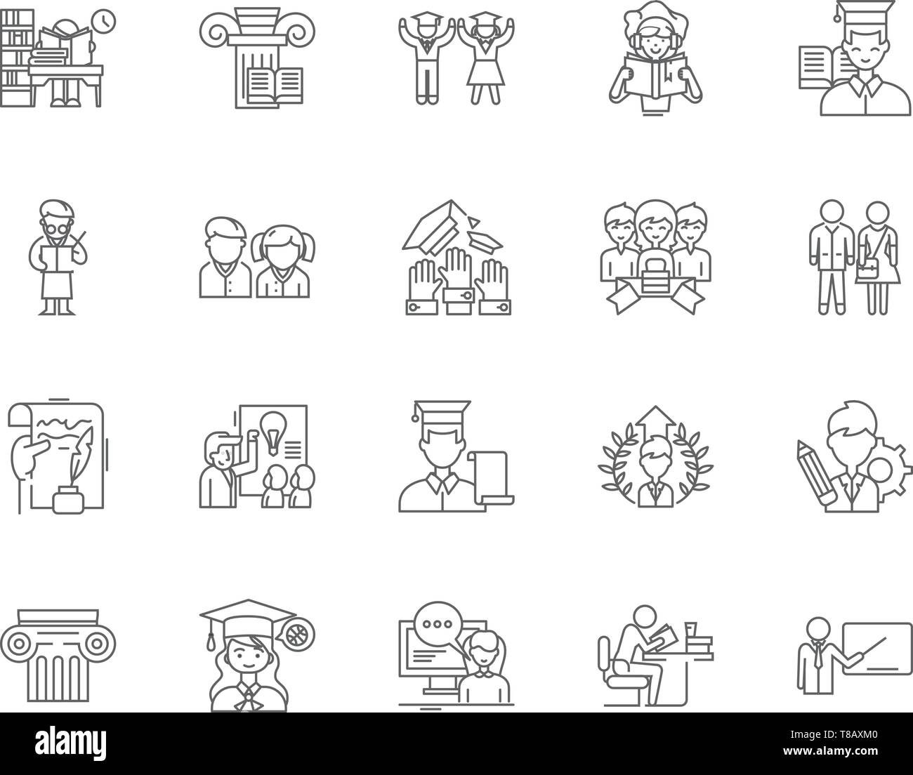 Institutes line icons, signs, vector set, outline illustration concept ...