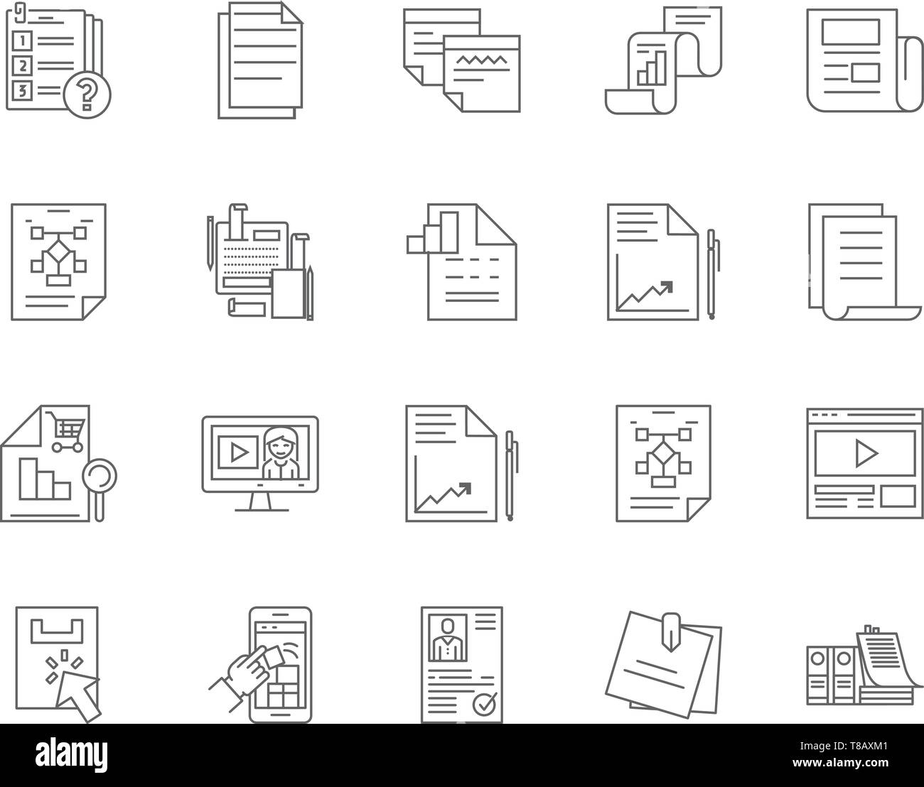 Instruction Line Icons Signs Vector Set Outline Illustration Concept Stock Vector Image And Art