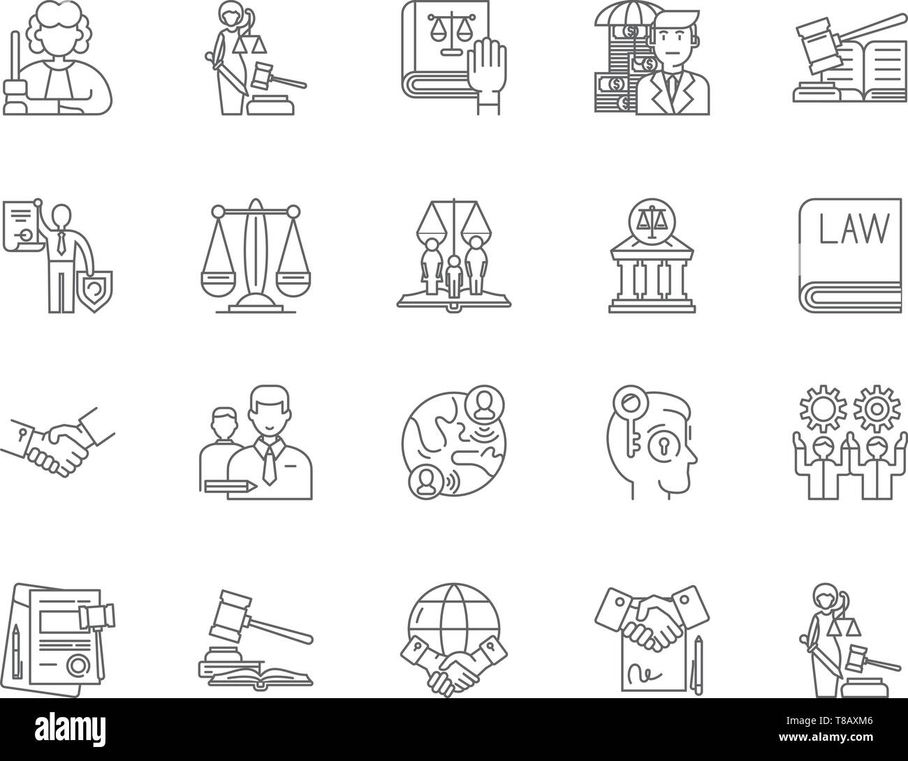 Intellectual property law line icons, signs, vector set, outline ... Intellectual property law line icons, signs, vector set, outline ...