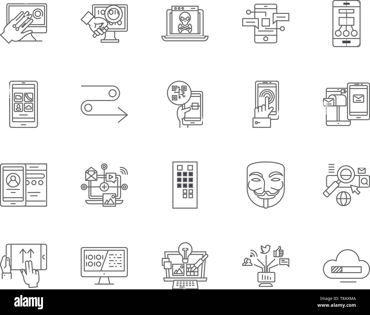 Interface Line Icons Signs Vector Set Outline Illustration Concept Stock Vector Image And Art