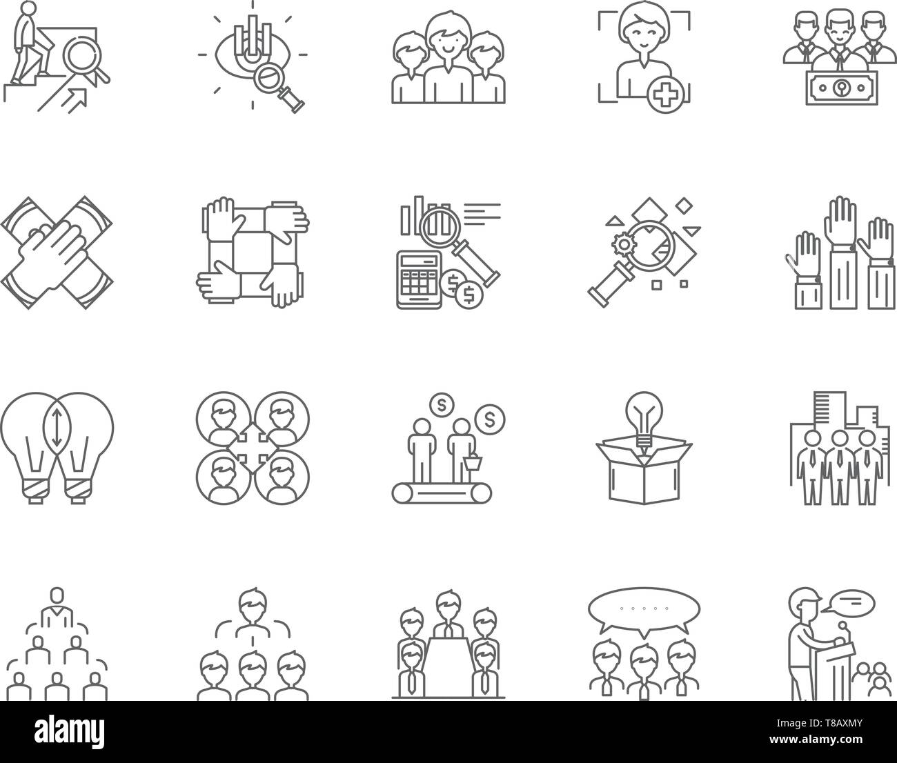 It recruitment line icons, signs, vector set, outline illustration ...