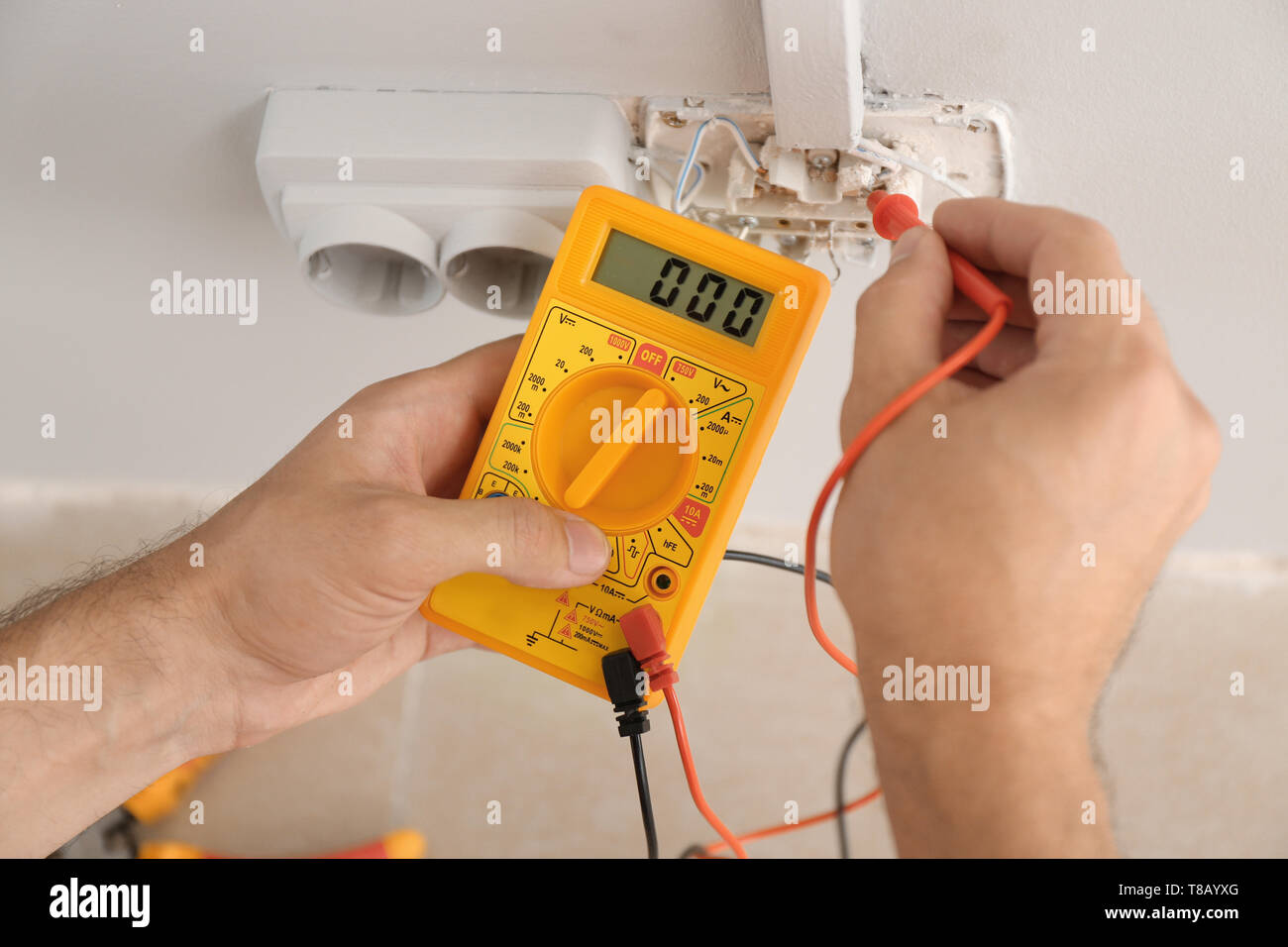 Measuring voltage in socket hi-res stock photography and images - Alamy