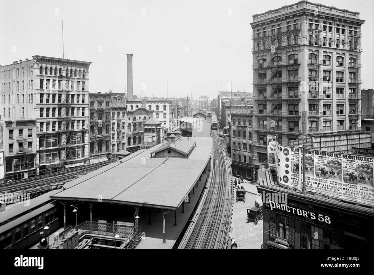 Elevated Station, Chatham Square, New York City 1905 Stock Photo - Alamy