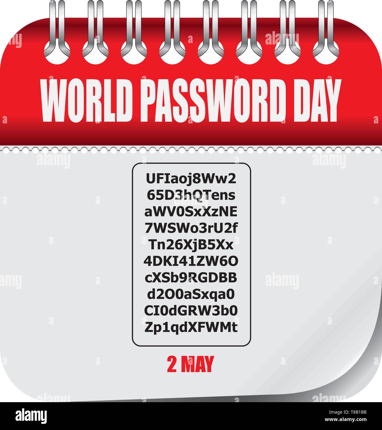 Calendar World Password Day with complex passwords embodiments Stock ...