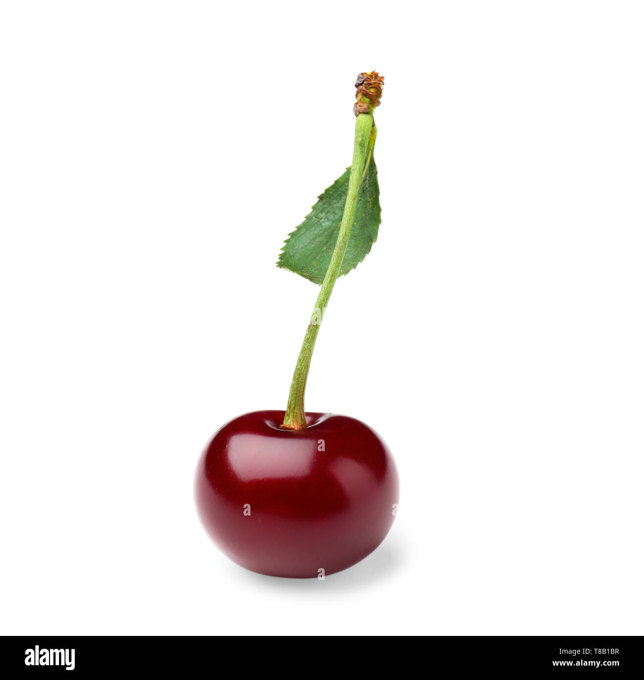 Ripe cherry on white background Stock Photo - Alamy