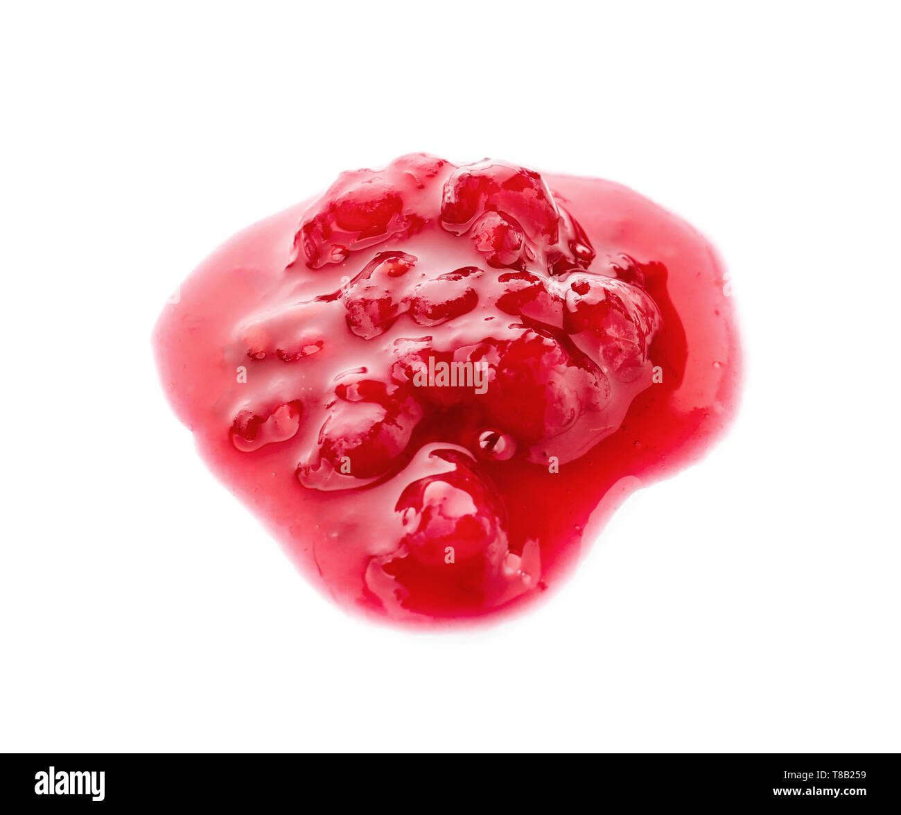 Sweet raspberry jam on white background Stock Photo - Alamy