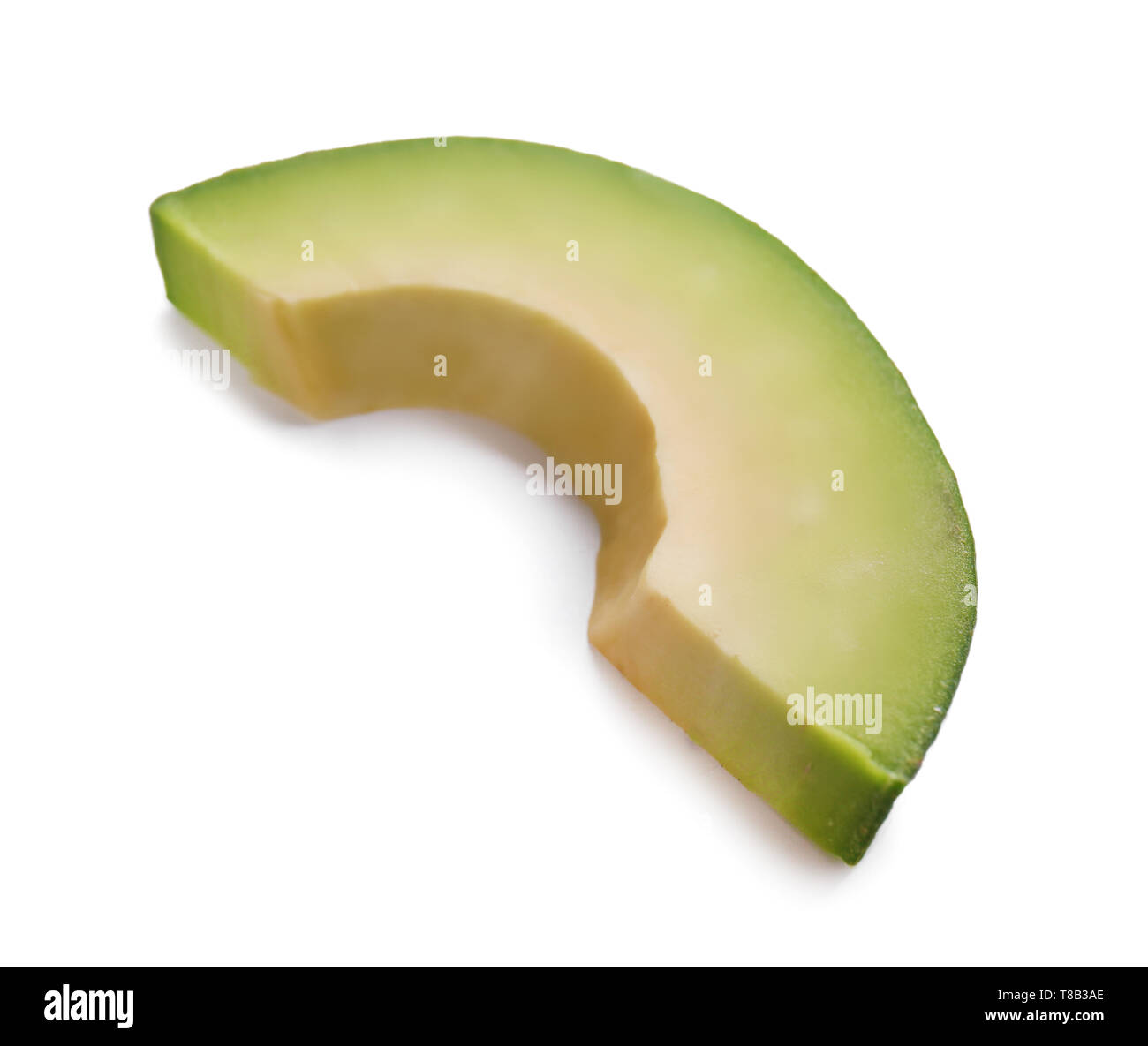 Slice of avocado on white background Stock Photo - Alamy