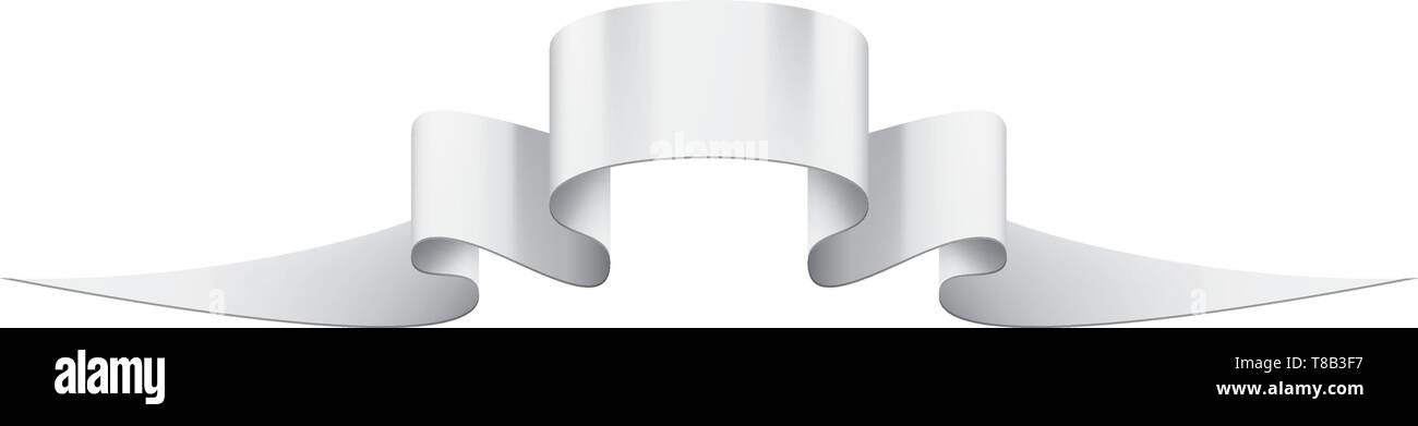 White ribbon on white background. Vector illustration Stock Vector ...