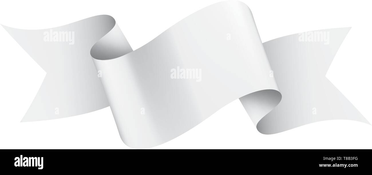 White ribbon on white background. Vector illustration Stock Vector ...
