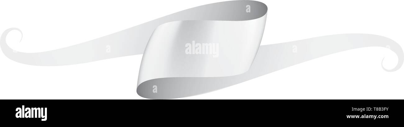 White ribbon on white background. Vector illustration Stock Vector ...