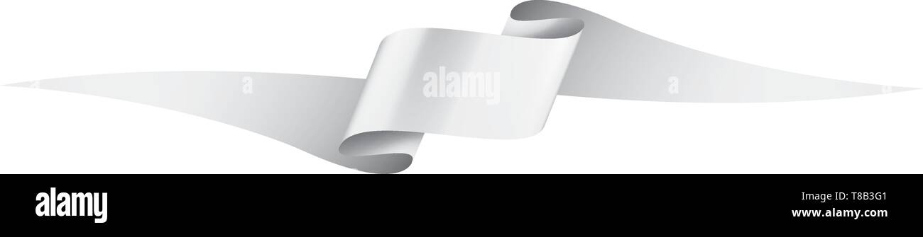 White ribbon on white background. Vector illustration Stock Vector ...