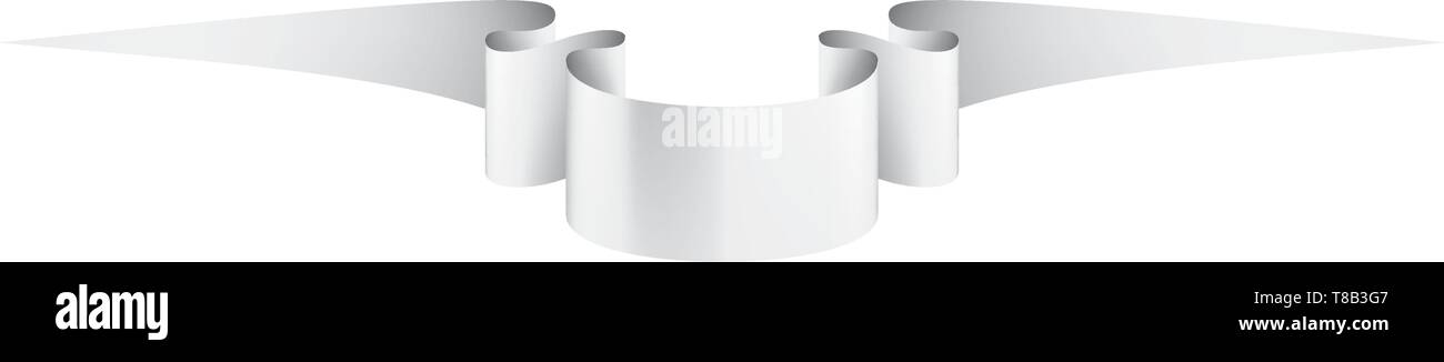 White ribbon on white background. Vector illustration Stock Vector ...