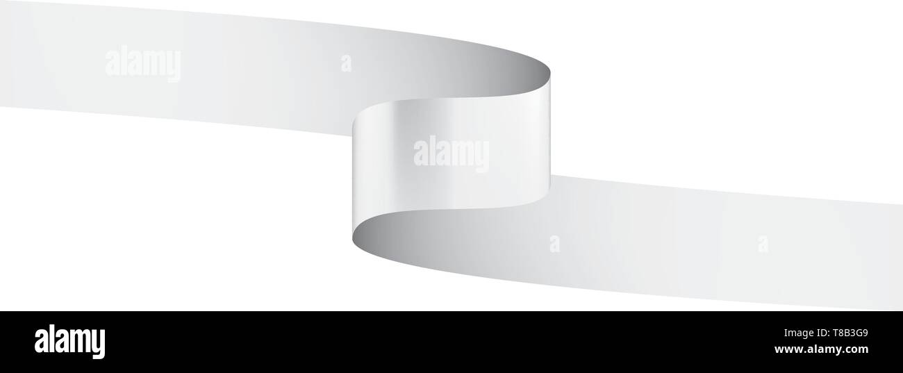 White ribbon on white background. Vector illustration Stock Vector ...