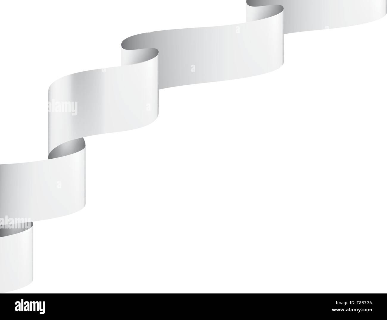 White ribbon on white background. Vector illustration Stock Vector ...