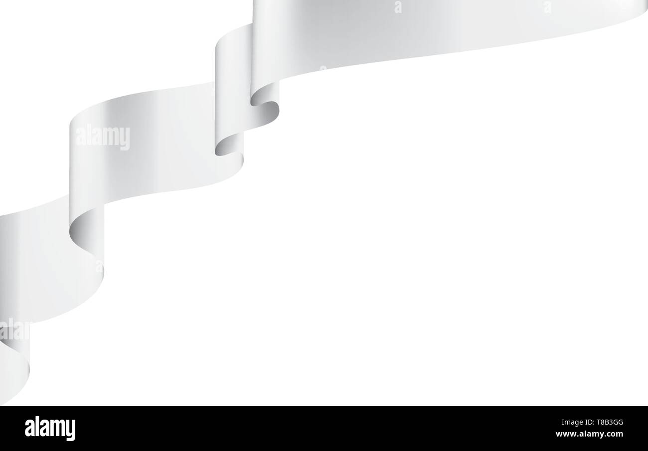 White ribbon on white background. Vector illustration Stock Vector ...