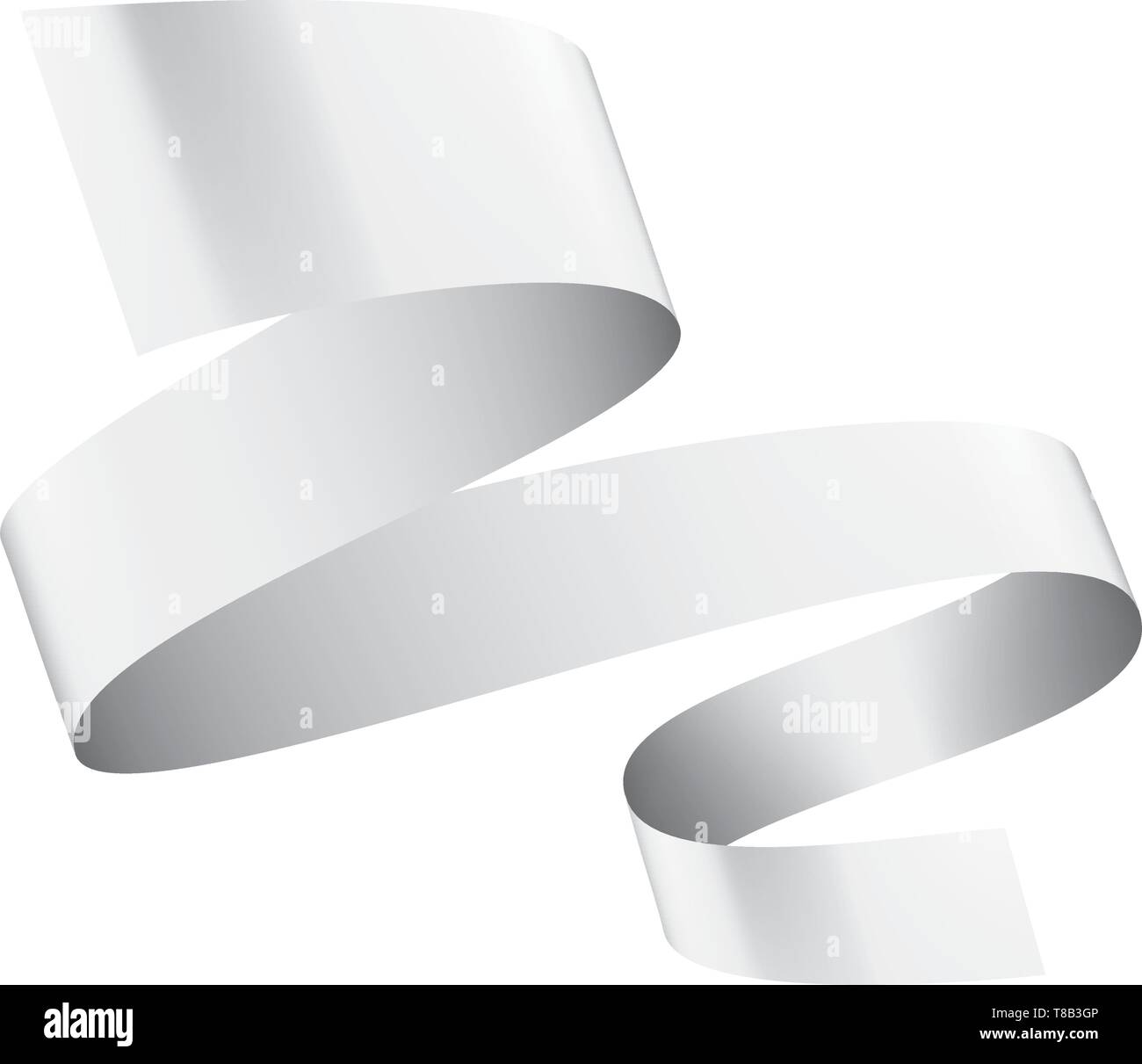 White ribbon on white background. Vector illustration Stock Vector ...