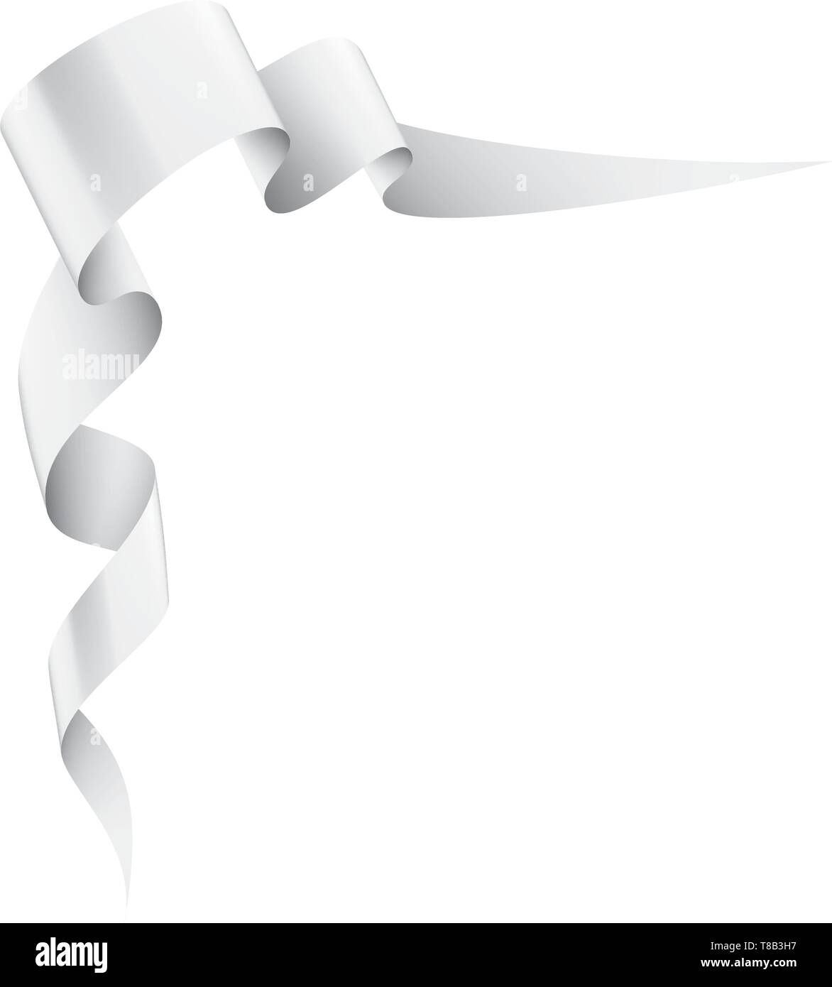 White ribbon on white background. Vector illustration Stock Vector ...