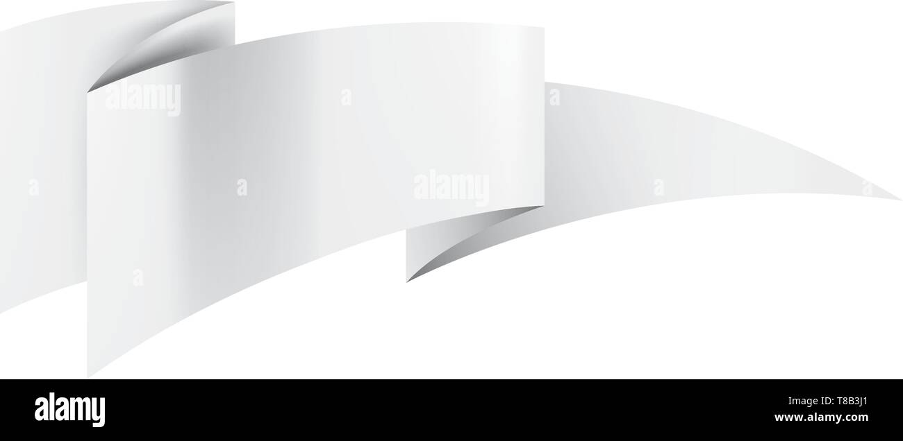 White ribbon on white background. Vector illustration Stock Vector ...